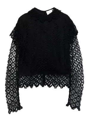 ISABEL MARANT Ludivine Lace-Trimmed Ruffled Top