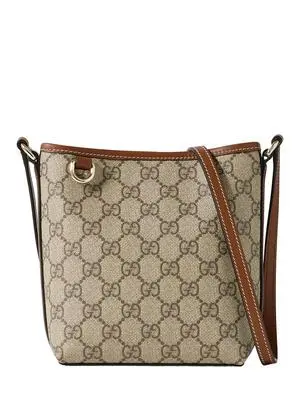 Gucci GG Emblem Mini Shoulder Bag Beige