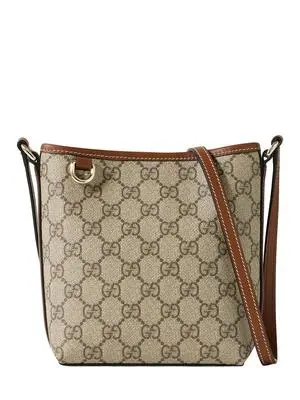 Gucci GG Emblem Mini Shoulder Bag Neutrals