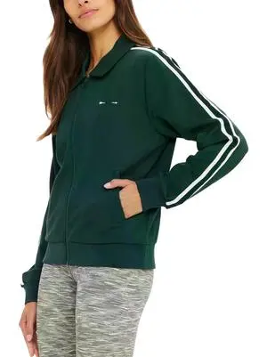 The Upside Zip-front Jacket With Stripe Detail - Green