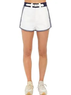 The Upside Striped Panel Shorts - White