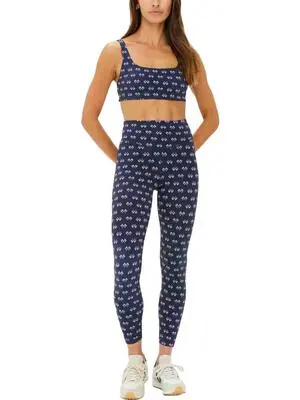 The Upside High-waisted Geometric-print Trousers - Blue