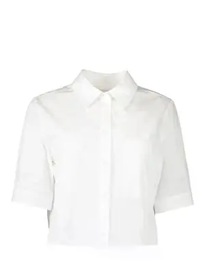 TWP Cropped Button-down Shirt - White
