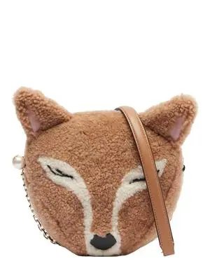 JIMMY CHOO Soft Fox Mini Shearling Shoulder Bag