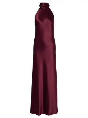 Galvan Sienna Halterneck Gown - Burgundy