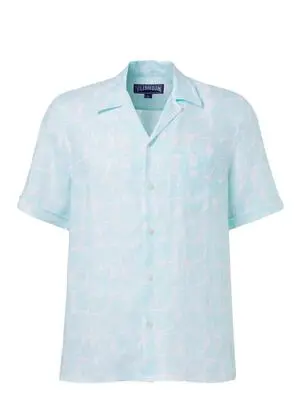 Vilebrequin Charli Floral Linen Bowling Shirt - Green