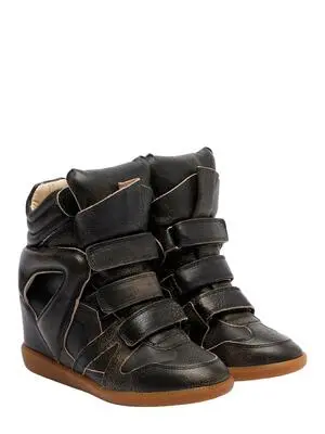 Isabel Marant Bekett Leather High-top Sneakers - Brown