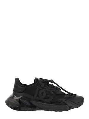 Dolce & Gabbana Leather-trimmed Sneakers - Black