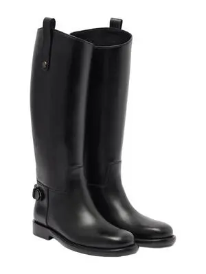 Burberry Cavalier Leather Knee-high Boots - Black