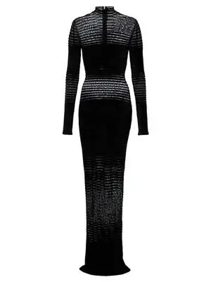 MUGLER Re/edit Semi-sheer Gown - Black