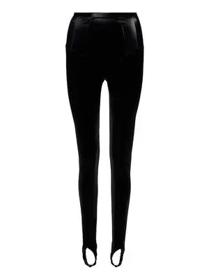 MUGLER Re/edit High-rise Stirrup Leggings - Black