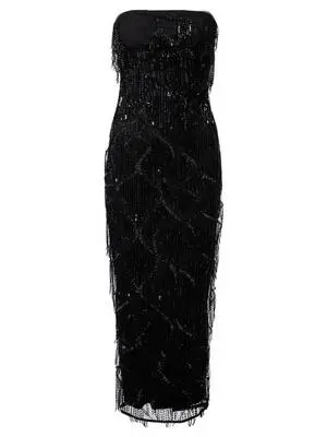 ROTATE BY BIRGER CHRISTENSEN Tula Sequined Midi Dress - Black