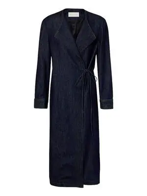 DRIES VAN NOTEN Denim Wrap Coat