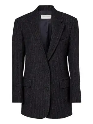 Dries Van Noten Pinstripe Wool Blazer - Grey