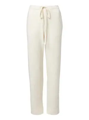 GOD'S TRUE CASHMERE Embellished Cashmere Wide-leg Pants - White
