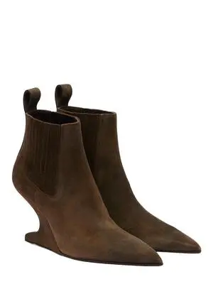 Rick Owens Suede Ankle Boots - Brown