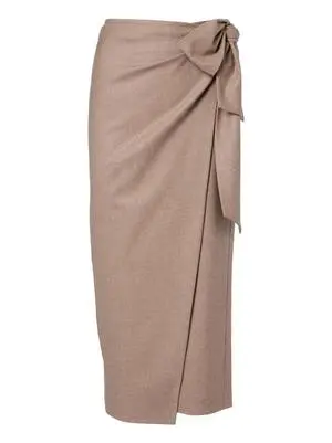 Max Mara Bingo Cashmere-blend Wrap Skirt - Beige