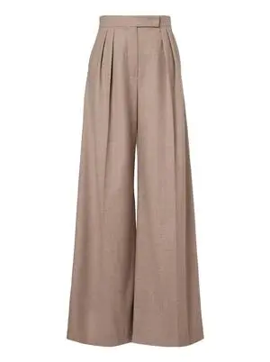 Max Mara Cashmere-blend Wide-leg Pants - Brown