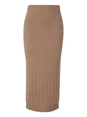 Max Mara Sante Cashmere Midi Skirt - Brown