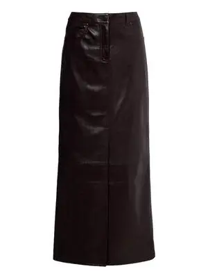 Dorothee Schumacher High-rise Leather Maxi Skirt - Brown