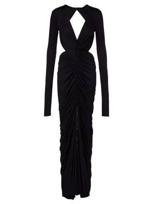 Rick Owens Ruched Open-back Jersey Gown - Black