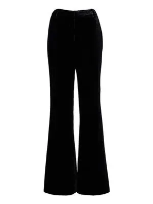 NILI LOTAN Effy High-rise Flared Velvet Pants - Black