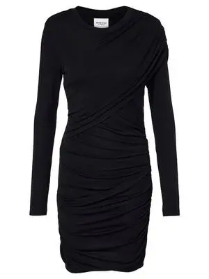 MARANT ETOILE Denise Draped Jersey Mini Dress - Black
