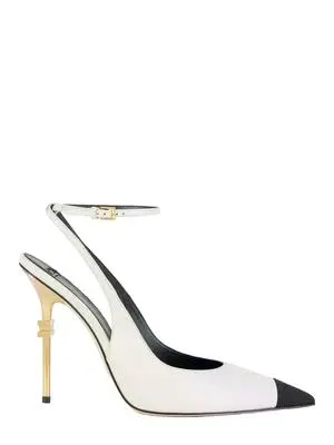 Elisabetta Franchi 105mm Falcon Slingback Pumps - White
