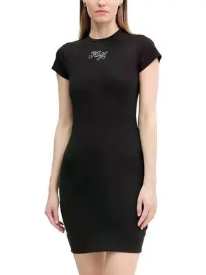 Hugo Rhinestone-embellished Short-sleeved Dress - Black