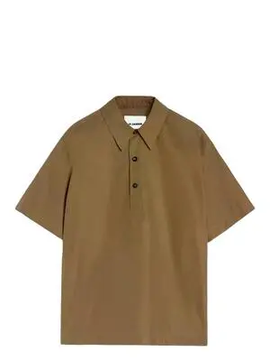 JIL SANDER Taffeta Cotton Shirt - Brown