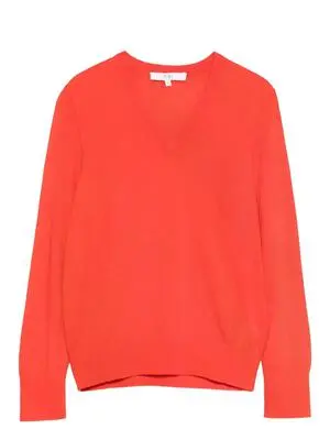 Tibi Long-sleeve V-neck Sweater - Red