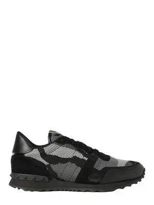 Valentino Garavani Rockrunner Camouflage Low-top Sneakers - Black