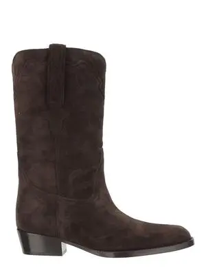 Paris Texas Mid Calf Boots - Brown