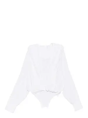 Norma Kamali Oversized Hooded Bodysuit - White