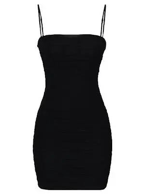 House Of Cb Stretch-mesh Mini Dress - Black