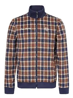 SERGIO TACCHINI Plaid Fleece Track Jacket - Maritime Blue