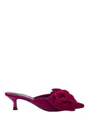 Kurt Geiger Sophia Heeled Velvet Mules - Pink