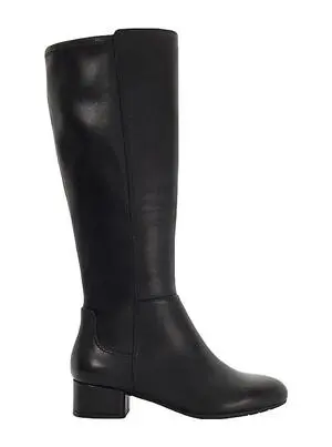 DUNE Tayla Leather Knee-high Boots - Black Leather