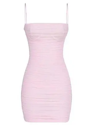 House Of Cb Ella Gathered Stretch-mesh Mini Dress - Ballerina Pink