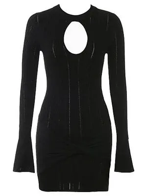 House Of Cb Fine-knit Mini Dress - Black