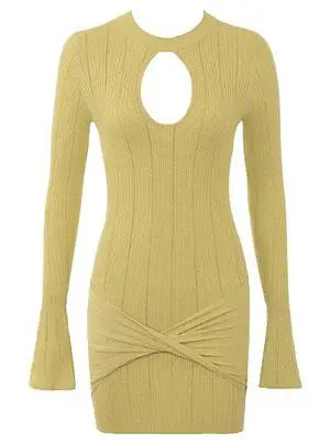 House Of Cb Fine-knit Mini Dress - Pistachio