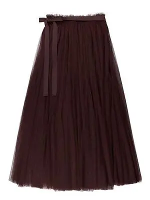 RO&ZO Godet Tulle Maxi Skirt - Brown