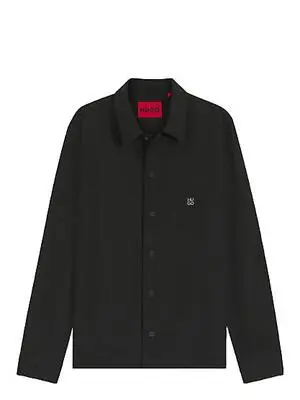 Hugo Logo-patch Cotton Polo Shirt - Black