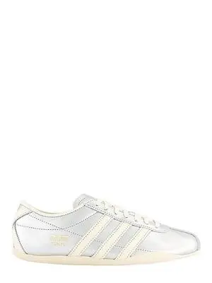 Adidas Leather Low Top Trainers - Silver Metallic Cream Wh