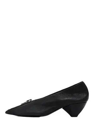 Bimba Y Lola 35mm Zip-detail Pointed Pumps - Black