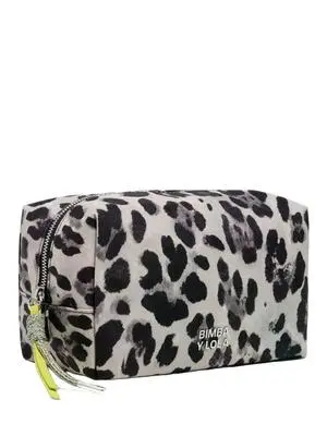 Bimba Y Lola Leopard-print Zip Pouch - Grey