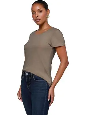 L'Agence Cory Cotton Scoopneck T-shirt - Driftwood