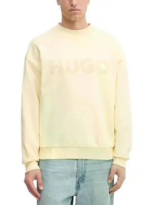 Hugo Cotton Sweatshirt With Logo - Yellow