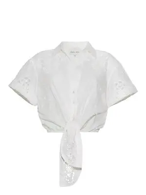 Cara Cara Asbury Cropped Blouse - White