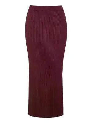 Cara Cara Jocelyn Ribbed Midi Skirt - Red